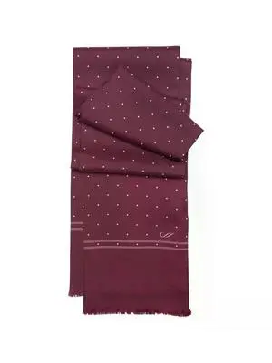 ELIZABETTA Savona Polka-dot Silk Scarf - Red