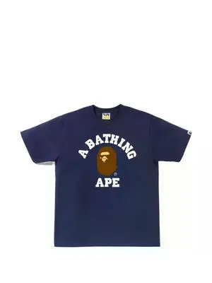 A BATHING APE College Logo-print T-shirt - Blue