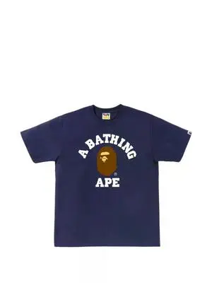 A BATHING APE College Logo-print T-shirt - Blue