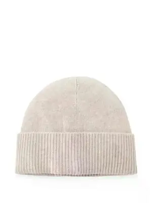 BOSS Cashmere Beanie With Metalic Logo Trim