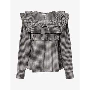 DAMSON MADDER Shay Check-print Cotton Blouse