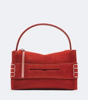 JW Anderson Loafer Small Suede Top-handle Bag - Orange