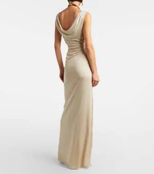 Versace Medusa Ruched Jersey Gown
