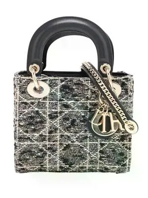 Dior 2020-2026 Mini Tweed Cannage Lady Satchel