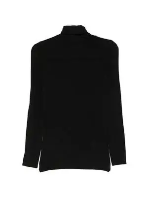 SOLOTRE Buttoned-cuff Roll-neck Top