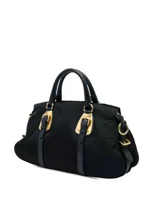 Prada 2000-2013 Soft Calf Trimmed Tessuto Satchel