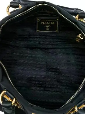 Prada 2000-2013 Soft Calf Trimmed Tessuto Satchel