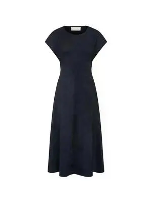 JUVIA Velour Flared Midi Dress - Blue