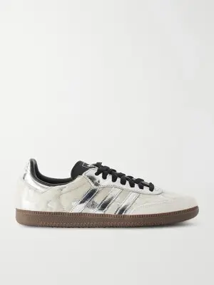 ADIDAS ORIGINALS Samba Og Calf-hair Trimmed Metallic-leather Sneakers - Multi