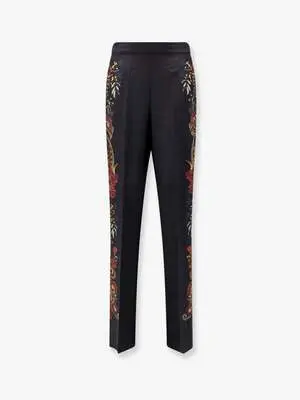 Etro Silk Trousers With Paisley Pattern