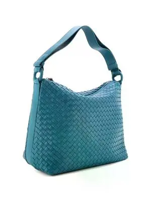 Bottega Veneta Zip Intrecciato Nappa Large Shoulder Bag - Blue