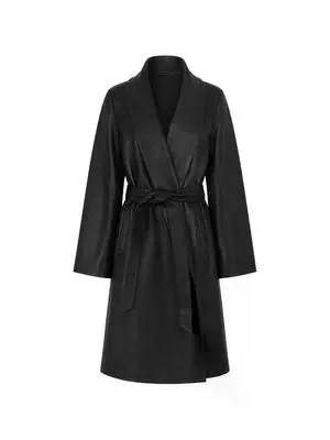 Nour Hammour Sylvie Belted Shawl-collar Coat
