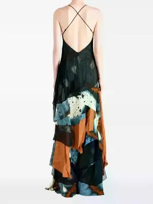 YANGKEHAN Floral-print Tiered Maxi Dress