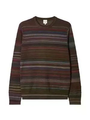 Paul Smith Striped Merino Wool Sweater - Brown