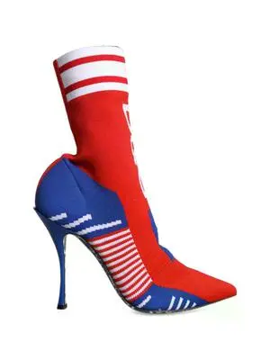 Dolce & Gabbana Logo-knit Sock Ankle Boots