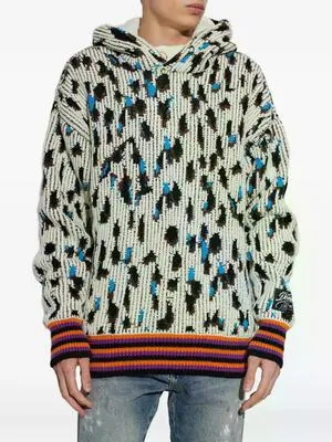 PDF Intarsia-knit Striped-trim Hoodie