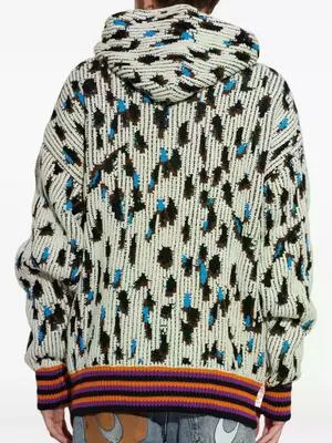PDF Intarsia-knit Striped-trim Hoodie