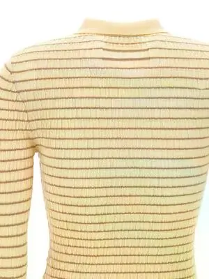 Guest In Residence Striped Smocked Polo Shirt - Yellow