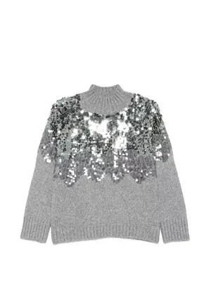 Liu Jo Sequin-embellished High-neck Sweater - Grey