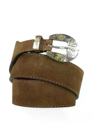 FORTELA Salish Engraved-buckle Suede Belt - Brown