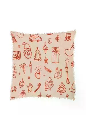 MOULETA Graphic-print Frayed Scarf - Neutrals