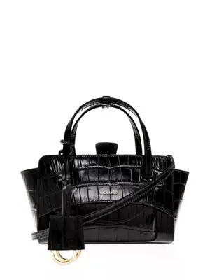 HIDESINS Flap S Crocodile-effect Leather Tote Bag - Black