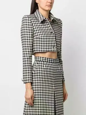 Roberto Cavalli Cropped Gingham-check Jacket