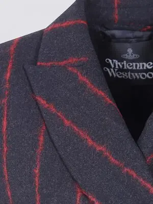 VIVIENNE WESTWOOD Cropped Double-breasted Virgin Wool Blazer With Short Sleeves