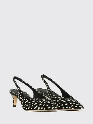 SEMICOUTURE Animal Print Pony Hair Slingback Pumps With Stiletto Heel