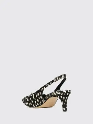 SEMICOUTURE Animal Print Pony Hair Slingback Pumps With Stiletto Heel