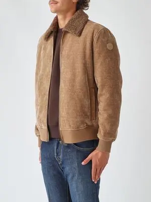 COLMAR Velvet Bomber Jacket With Classic Collar And Central Zip Closure