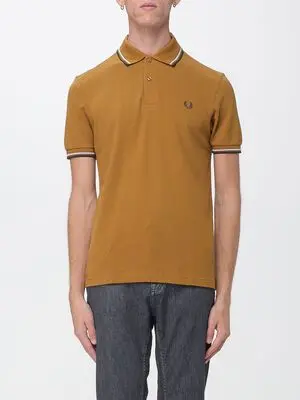 Fred Perry Short-sleeve Cotton Polo With Embroidered Logo And Contrast Trims - Camel