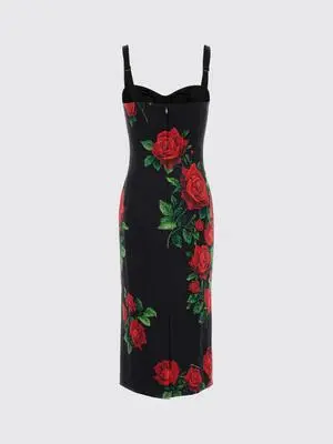 Dolce & Gabbana Floral-print Satin Bustier Midi Dress