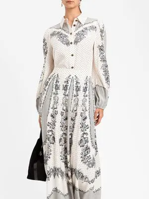 TWINSET Floral And Polka Dot Print Viscose Shirt