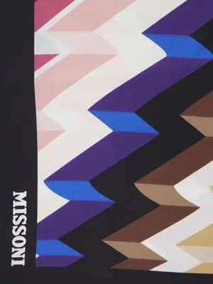 Missoni Square Pure Silk Foulard With Zig-zag Pattern