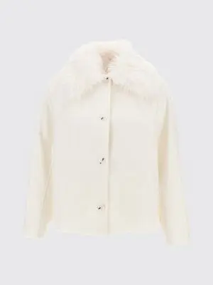 Loulou De Saison Short Wool And Cashmere Coat With Fur Collar