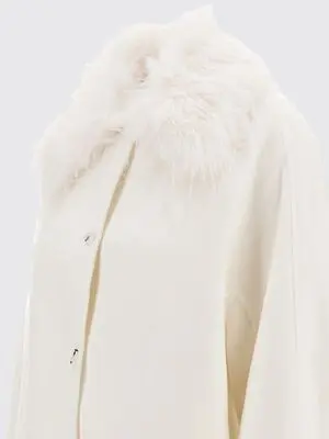 Loulou De Saison Short Wool And Cashmere Coat With Fur Collar