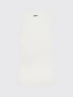Jacquemus Slim Fit Ribbed Cotton Top With Square Neckline