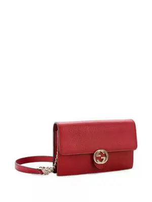 Gucci Interlocking Wallet On Chain Leather Crossbody Bag