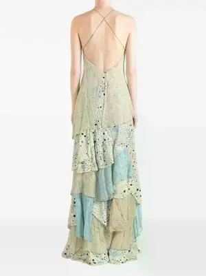 YANGKEHAN Manpow Floral-print Tiered Maxi Dress