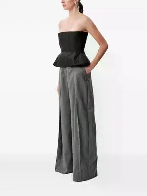 CONCEPTO Steel Pleated Wide-leg Tailored Trousers - Grey