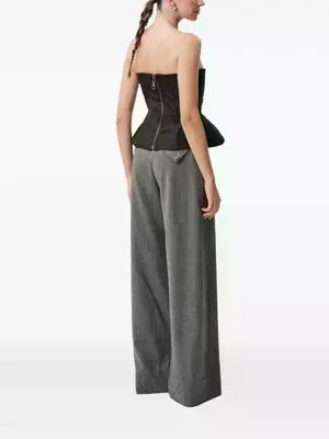 CONCEPTO Steel Pleated Wide-leg Tailored Trousers