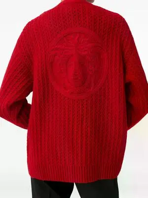 Versace Embroidered Wool & Cashmere Knit Cardigan