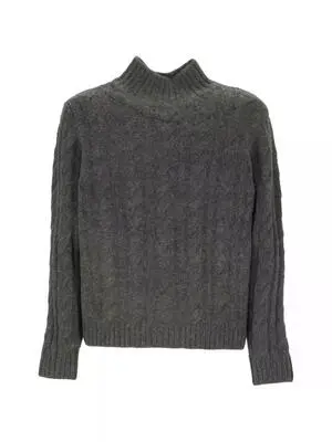 KEELING Cable-knit Mock-neck Sweater - Grey