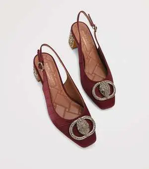 Kurt Geiger Croc-effect Chelsea Slingback Block Heels