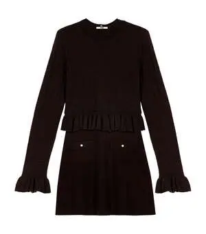 Maje Cable-knit Mini Dress - Brown