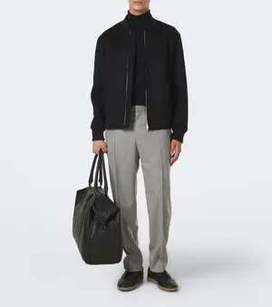Zegna Wool, Silk, And Cashmere Straight Pants