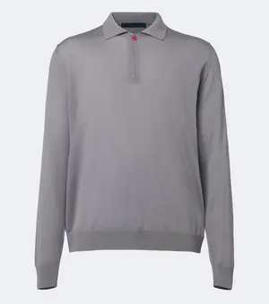 Kiton Wool Polo Sweater - Grey
