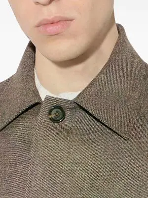 PAOLO PECORA Melange-effect Button-up Jacket