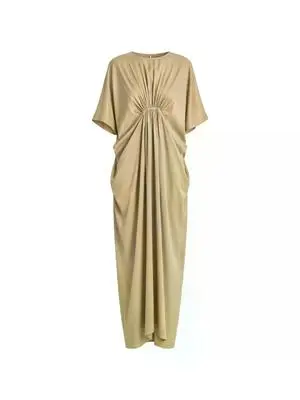 IRINA SCHROTTER Aysha Crystal-embellished Draped Maxi Dress - Neutrals